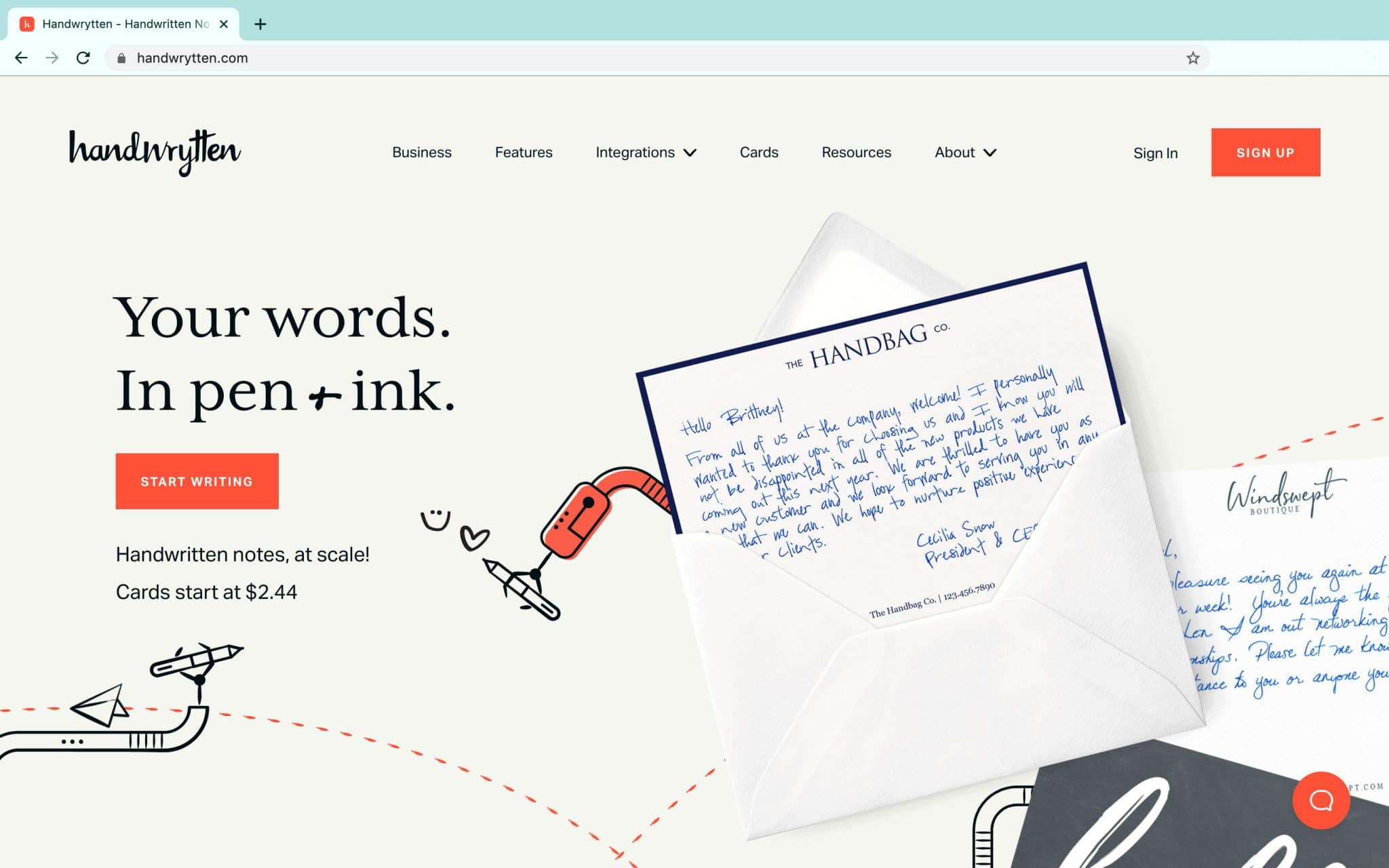 How to Send a Handwritten Card Online - Handwrytten
