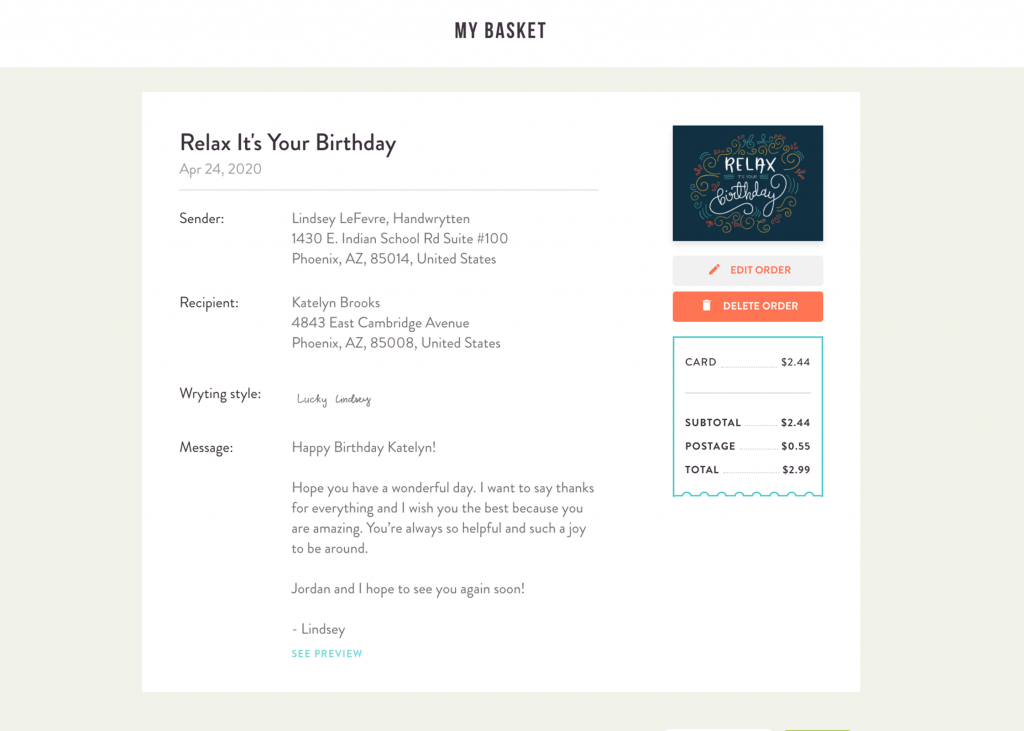 How to Send a Handwritten Card Online - Handwrytten
