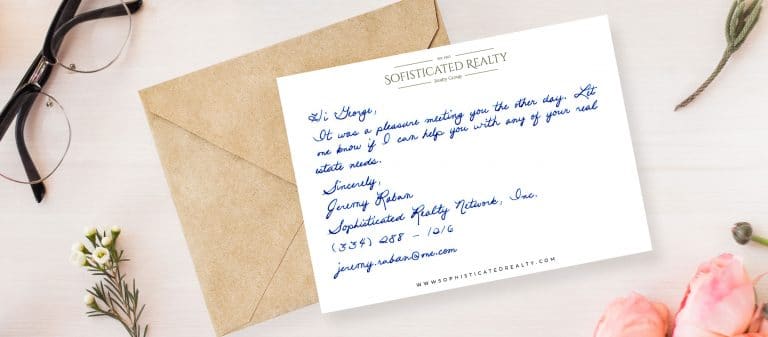 25 Real Estate Handwritten Notes Samples - Handwrytten